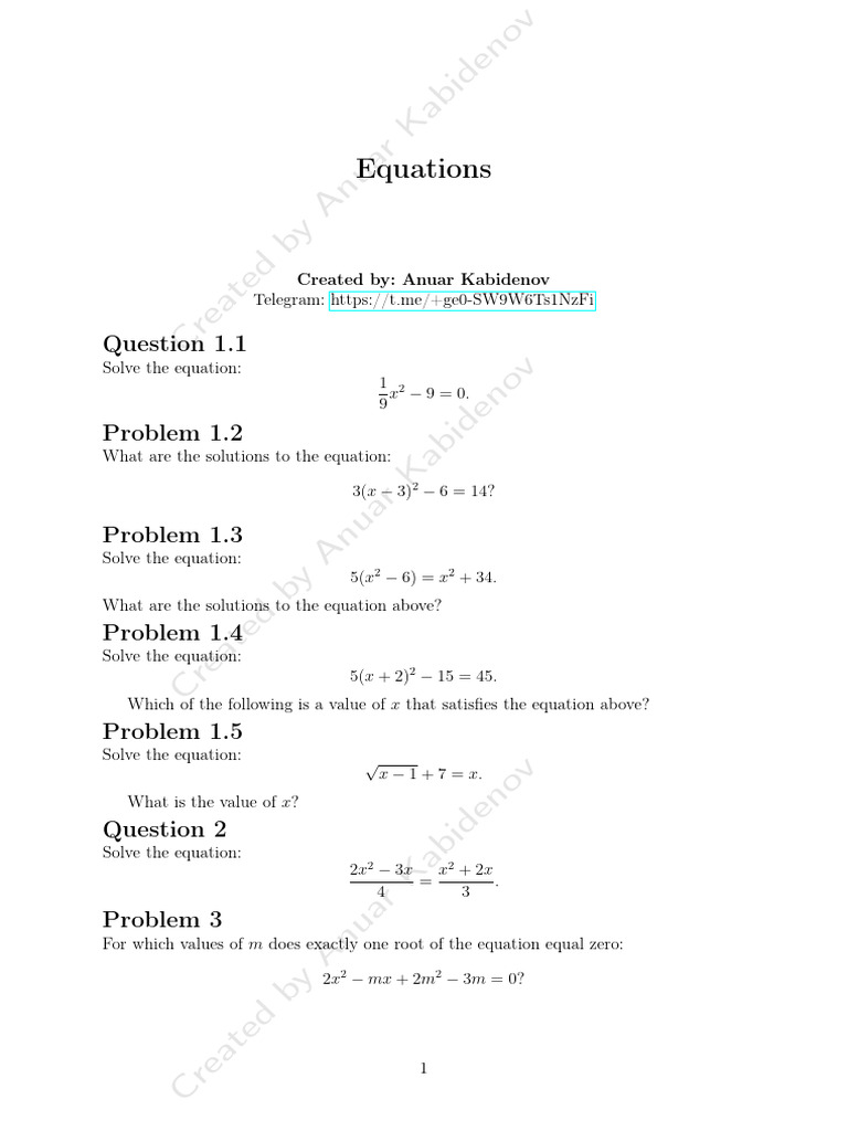 Quadraric Equations For Smart People Aoust There | PDF | Equations ...