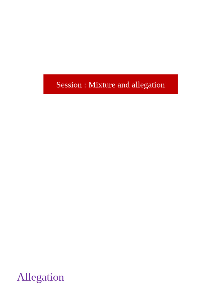 Mixture and Alligation | PDF | Alloy | Ratio