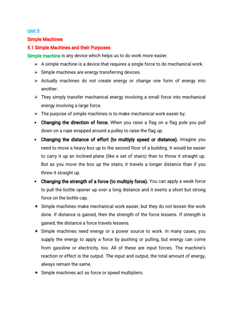 Understanding Simple Machines | PDF