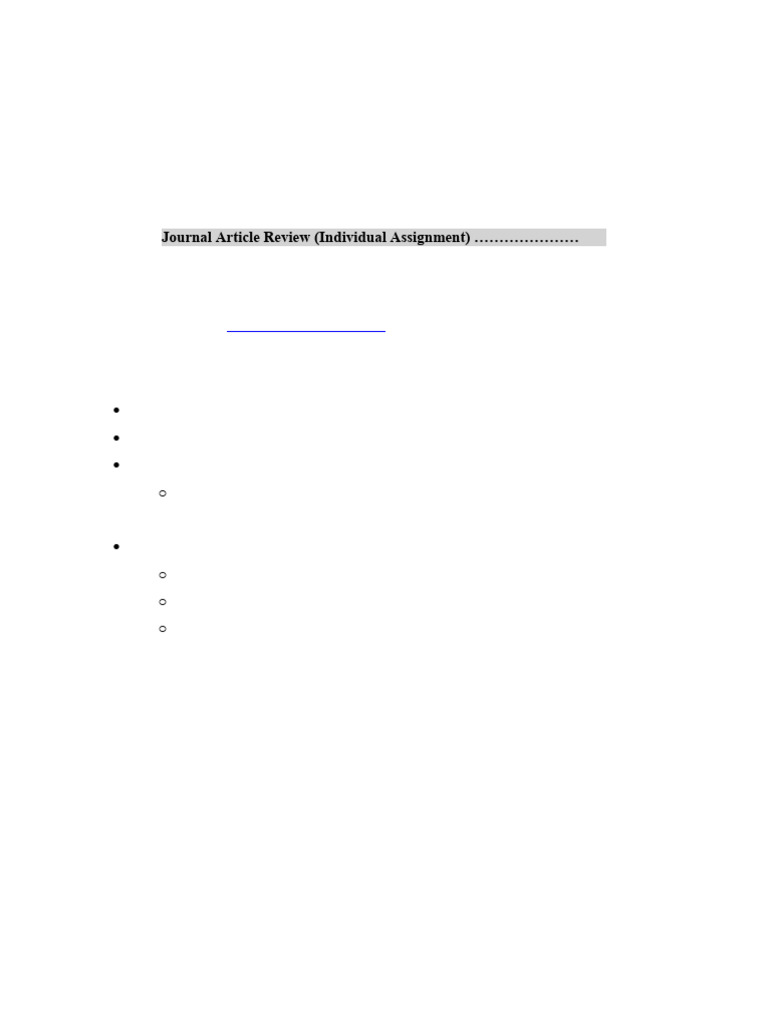 Article Review Assignment - 2022 | PDF