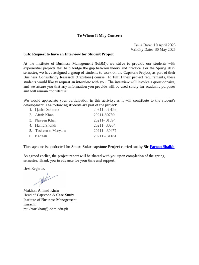 Capstone - Letter to Client (8) | PDF