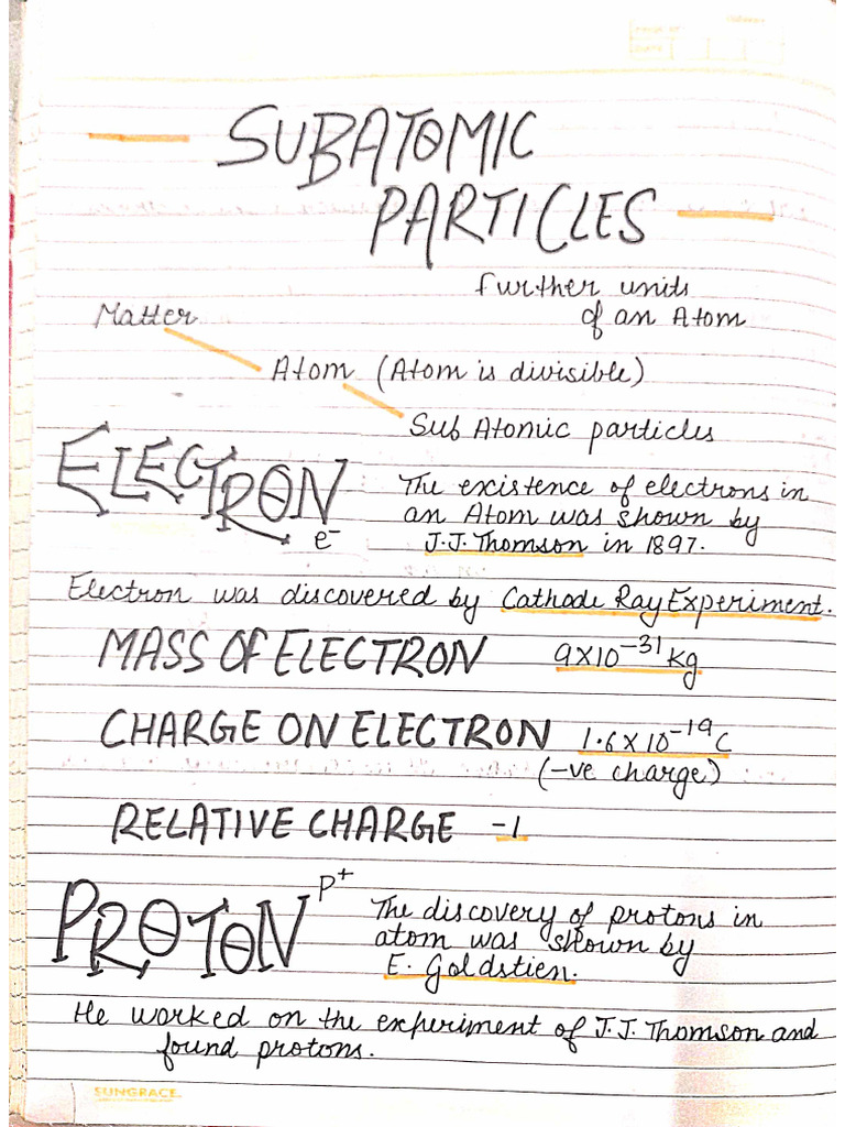 Structure of Atom Short Notes | PDF