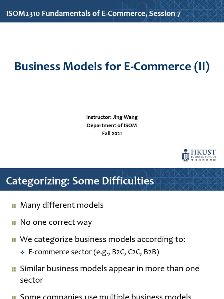 7-Business Models for E-Commerce(II) | PDF | Online Shopping | E Commerce