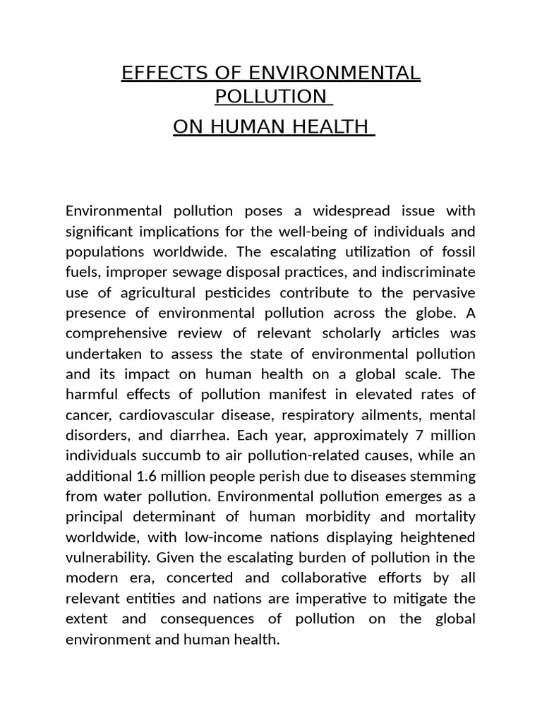 Air Pollution's Impact on Health | PDF | Air Pollution | Pesticide