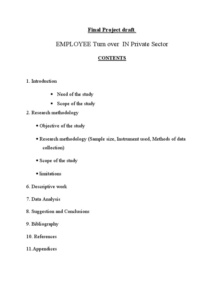 EMPLOYEE Turn Over IN Private Sector: Final Project Draft | PDF | Employee Retention | Employee ...