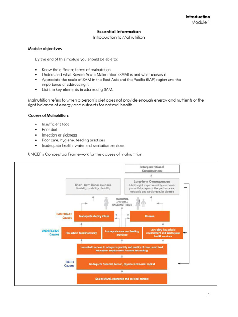 M1_ Intro Malnutrition_ Essential Information | PDF | Malnutrition | Vitamin