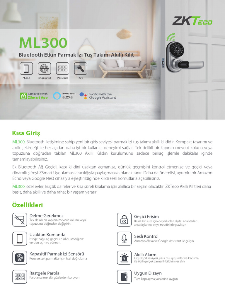 ml300-parmak-izi-kapi-kilidi-datasheet | PDF