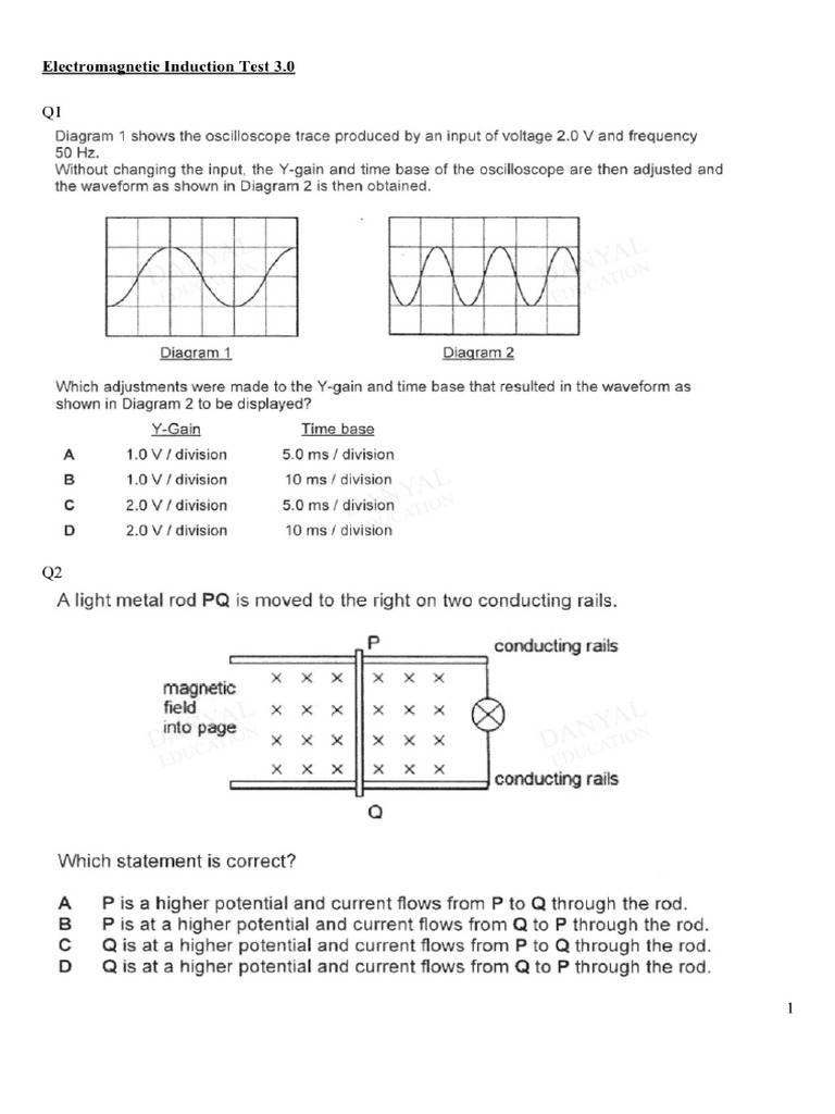 EM Induction MCQ 3 | PDF