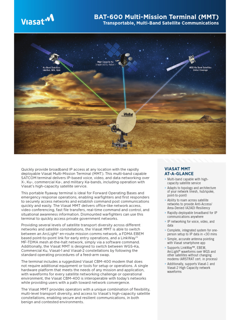 BAT-600 Multi-Mission Terminal (MMT) : Transportable, Multi-Band ...