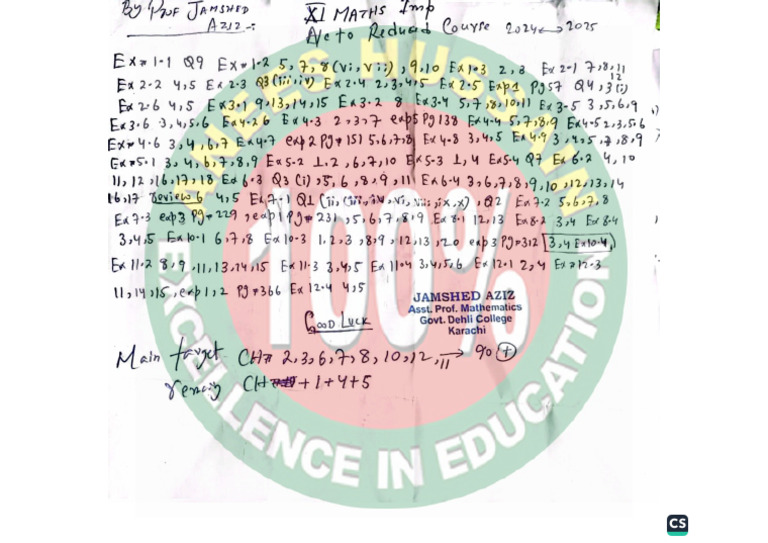 XI Mathematics Important | PDF