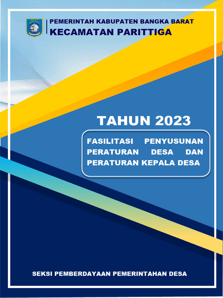 Laporan Kegiatan Fasilitasi Penyusunan Perdes Dan Perkades | PDF