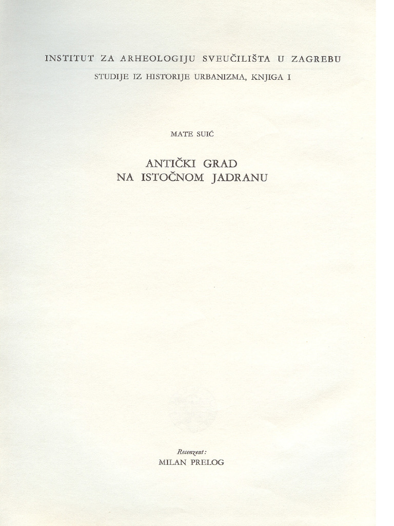 Suic Anticki Grad Na Istocnom Jadranu | PDF