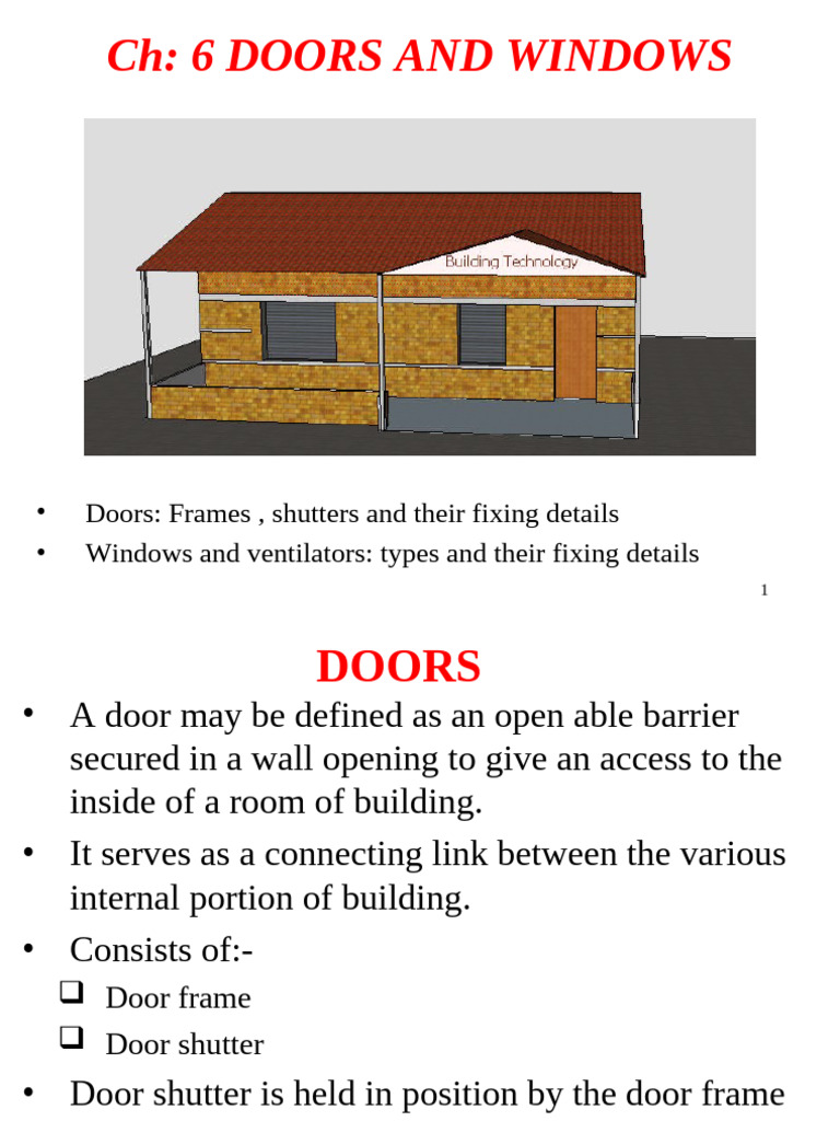 Doors and Windows: Types and Details | PDF | Window | Door