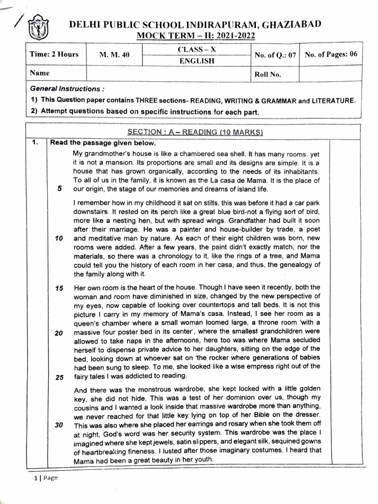 ANANYA English Pre Board 2 | PDF | Animation