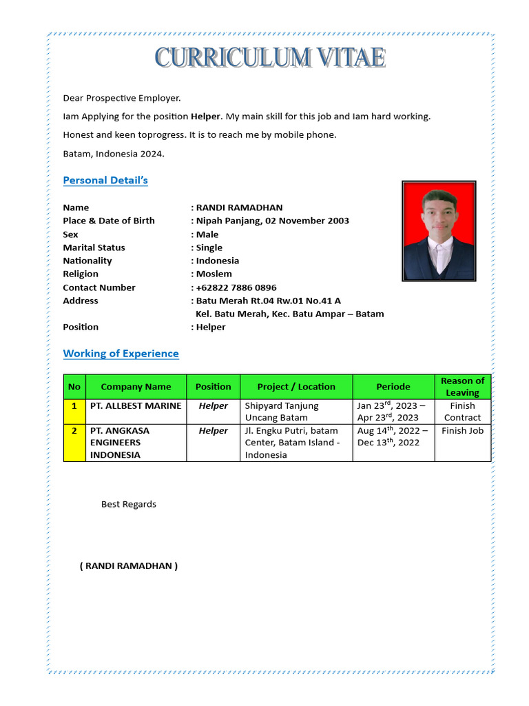 CV Randi Ramadhan | PDF