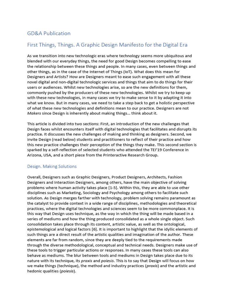 First Things Things A Graphic Design Man | PDF | Design | Methodology