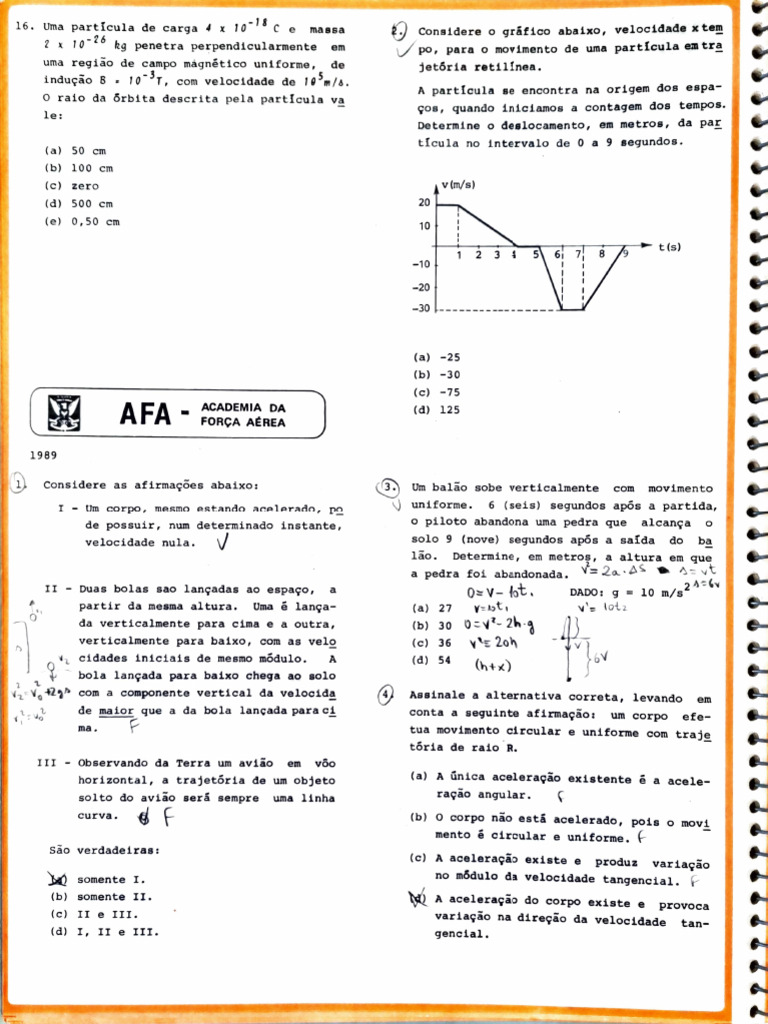 AFA 1989 Fisica Apostila Impacto Ocr | PDF | Trajetória | Física