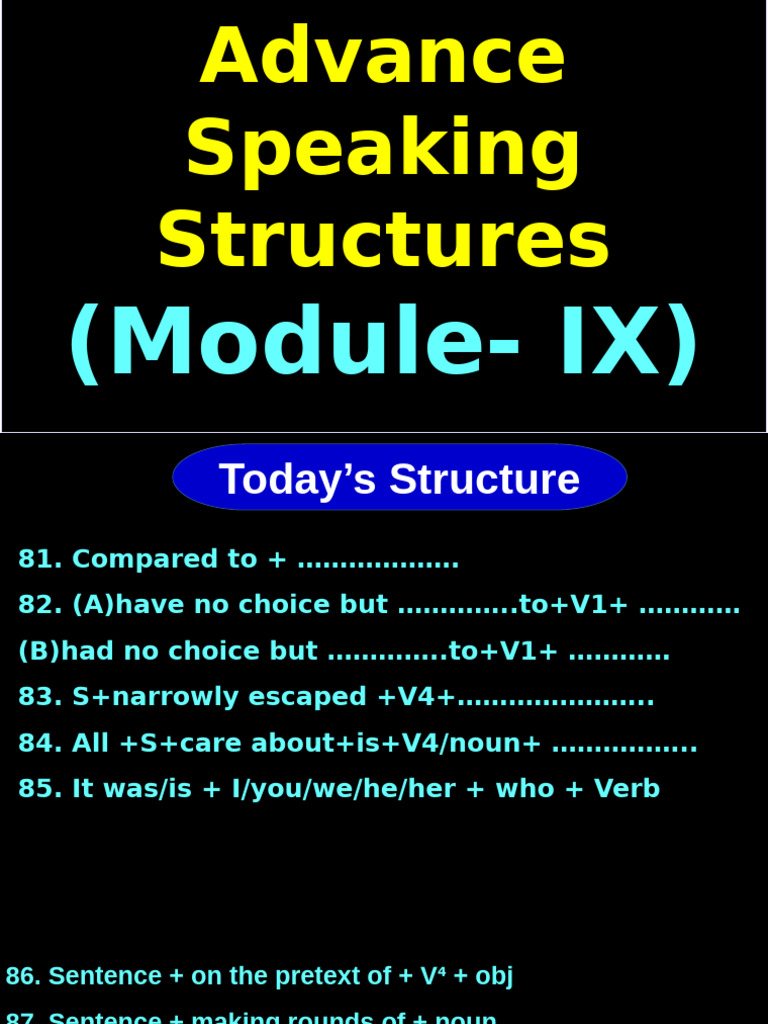 Paid Motivalish, Advance Speaking Structure, Module IX | PDF
