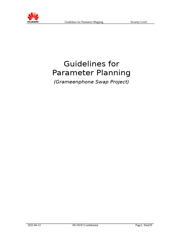 Parameter Planning Guideline | PDF | Computing | Telecommunications