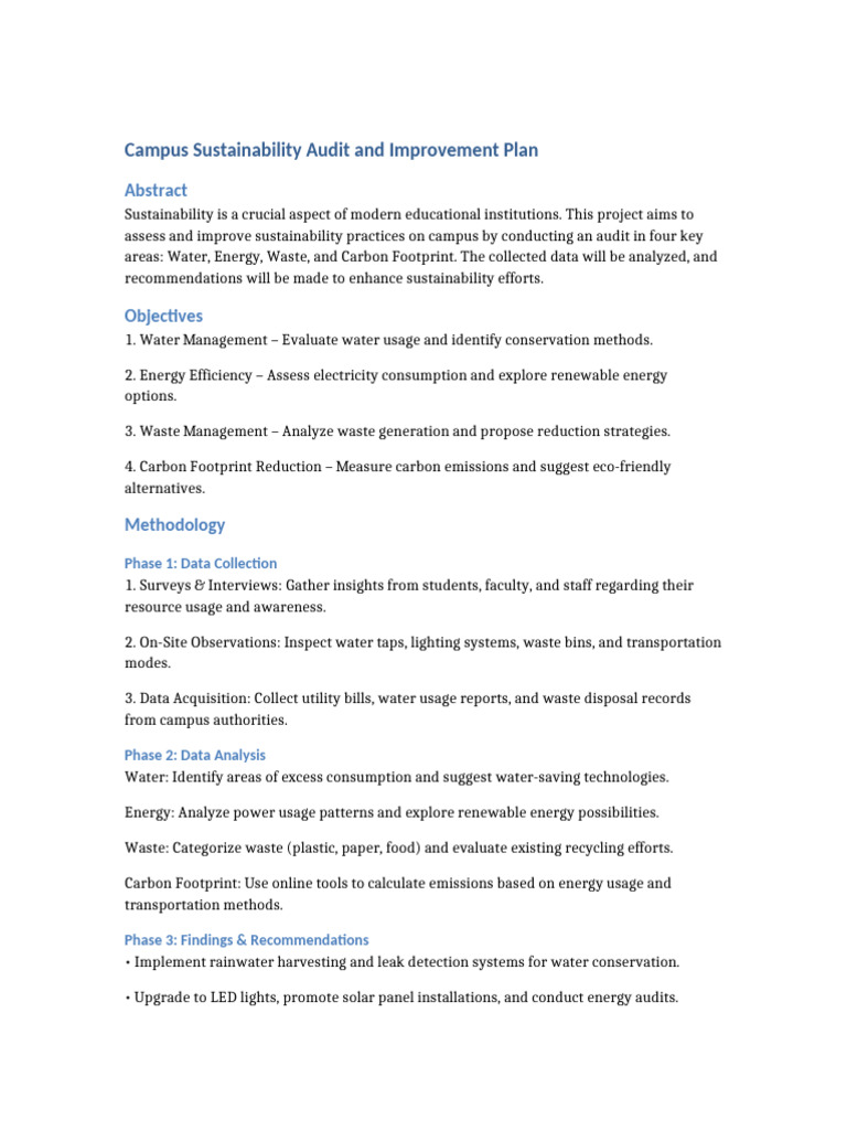 Campus Sustainability Project | PDF | Waste Management | Sustainability