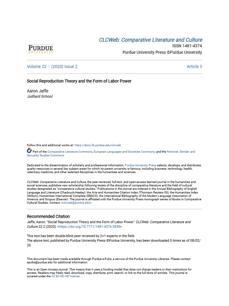 AaronJeff - Social Reproduction Theory and The Form of Labor Power ...