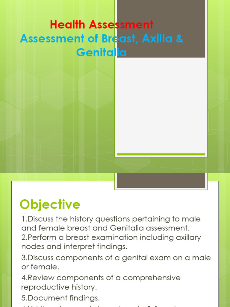 Assessment of Breast, Axilla & Genitalia | PDF | Breast Cancer | Breast