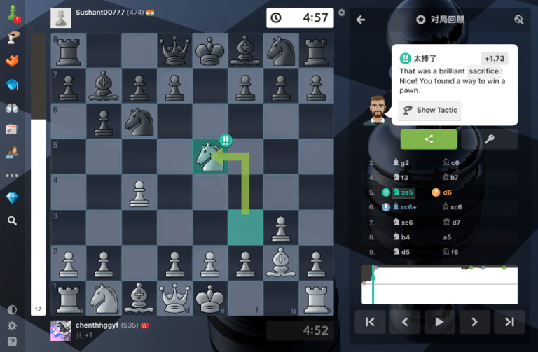 Chenthhggyf vs. Sushant00777 Analysis - Chess - Com 2 | PDF