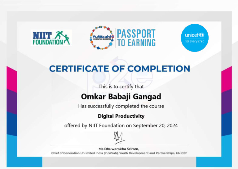 _certificate omkar | PDF