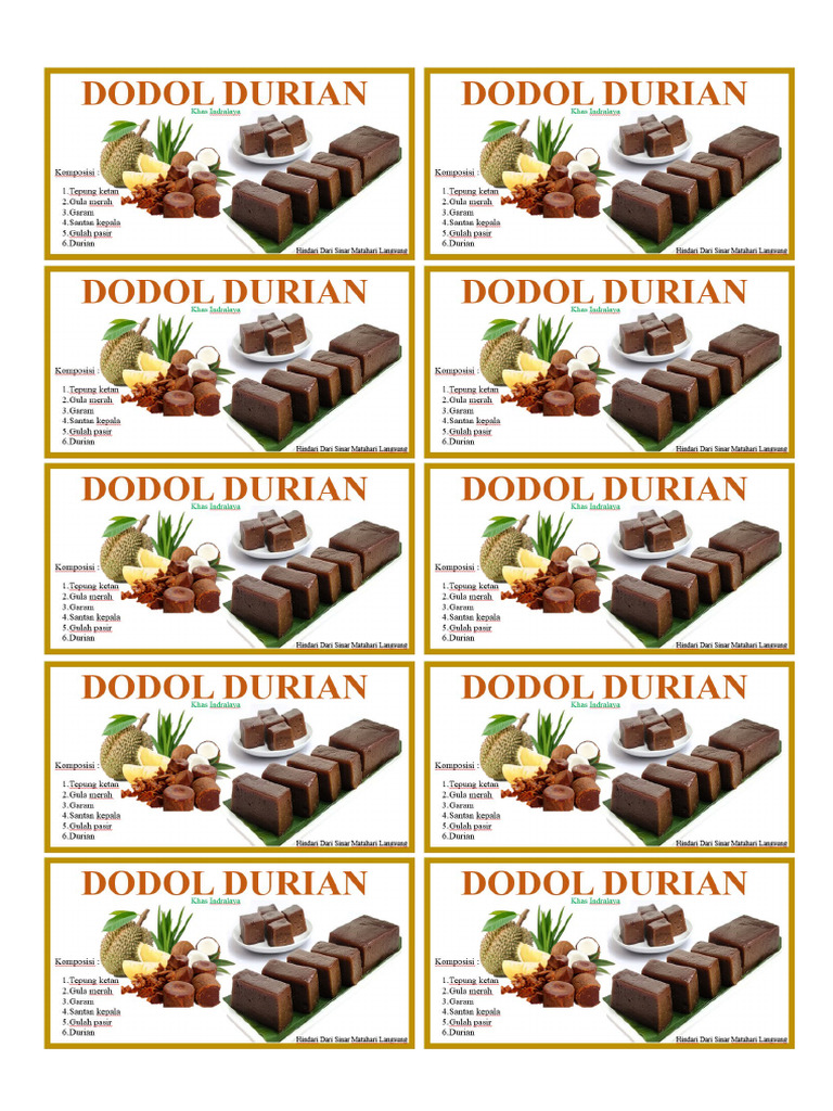 Dodol Durian | PDF