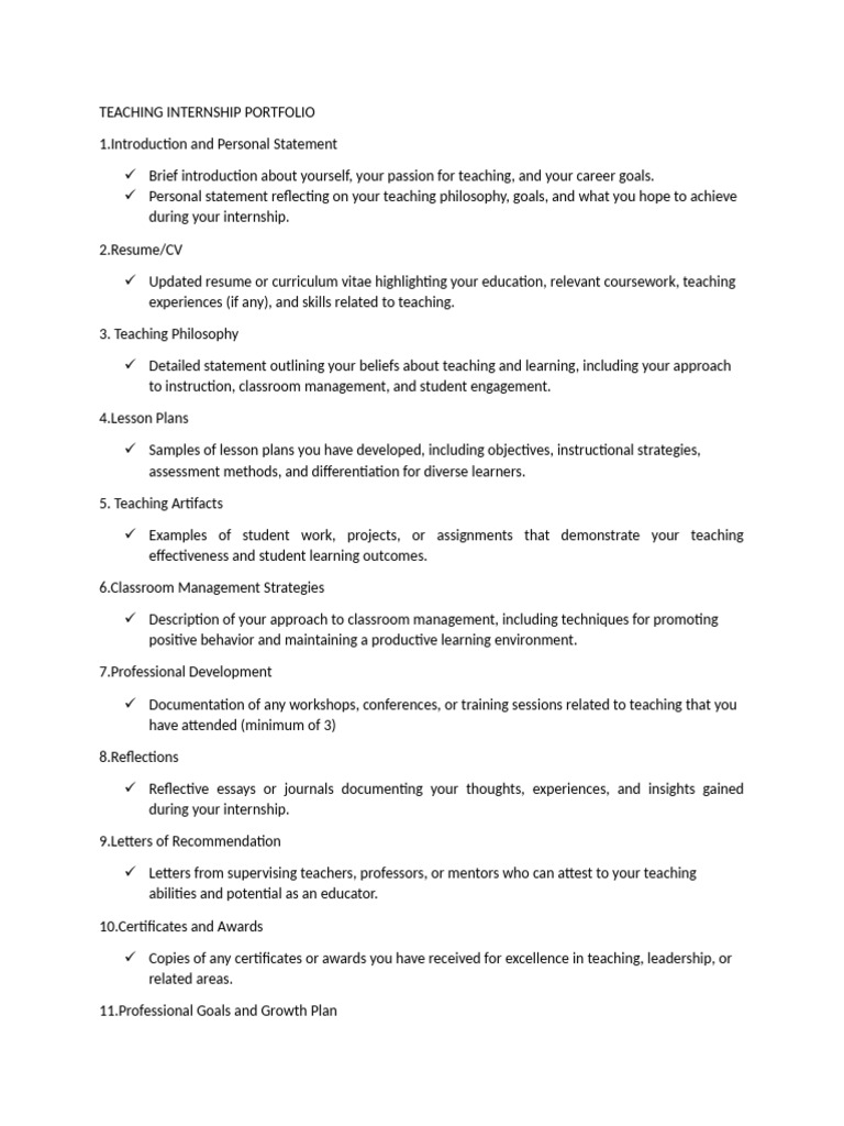 TEACHING-INTERNSHIP-PORTFOLIO | PDF | Lesson Plan | Classroom Management