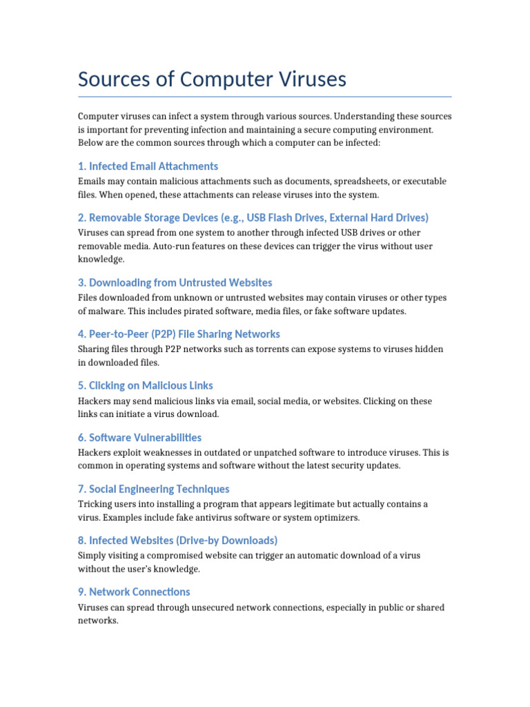 Sources of Computer Viruses | PDF