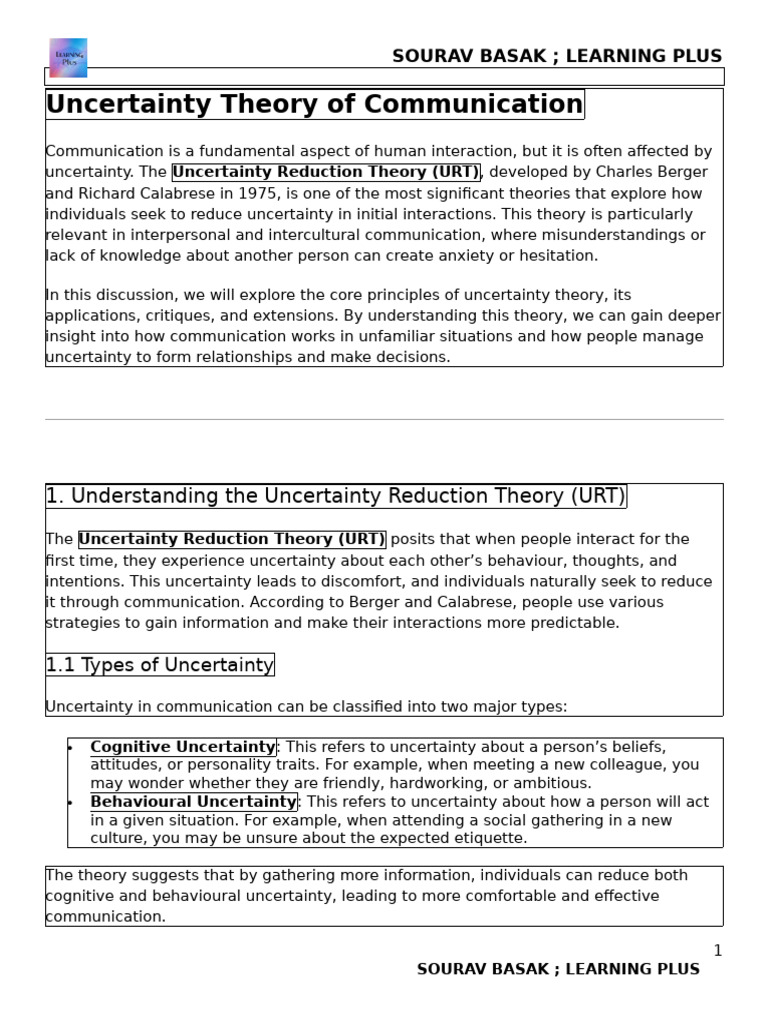 Uncertainty Theory of Communication, Reduction Theory of Communication ...