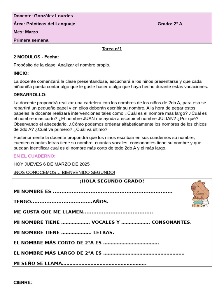 Carpeta PDL 2do | PDF | Ricitos de oro y los tres osos | Alfabeto