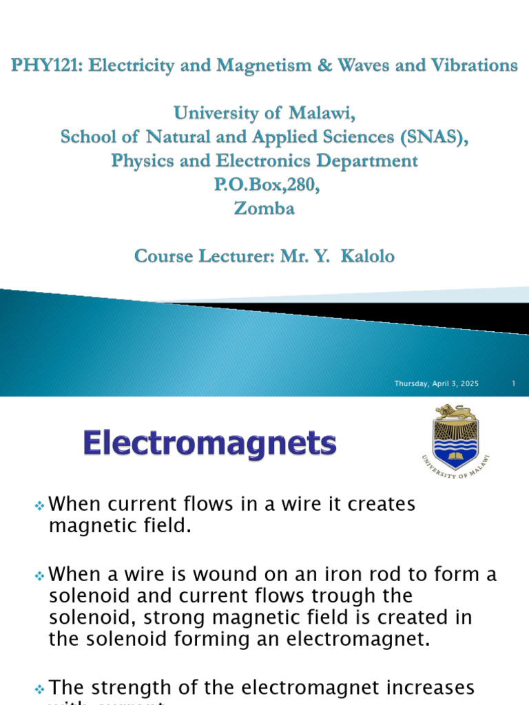 Lecture 2 Electromagnets Motors Generators And Transformers Pdf Electromagnetic Induction