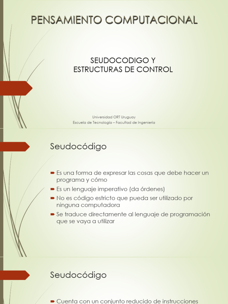 PPT 1.3 Seudocodigo y estructuras de control | PDF | Flujo de control ...