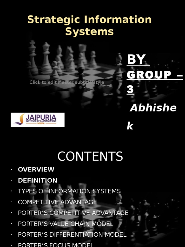 Strategic Information Systems: Group - 3 | PDF | Business | Business ...