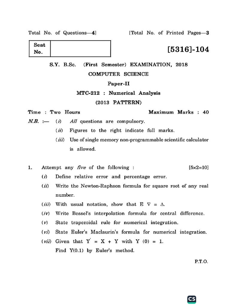 Numeric Technique (PYQ 5yrs) | PDF