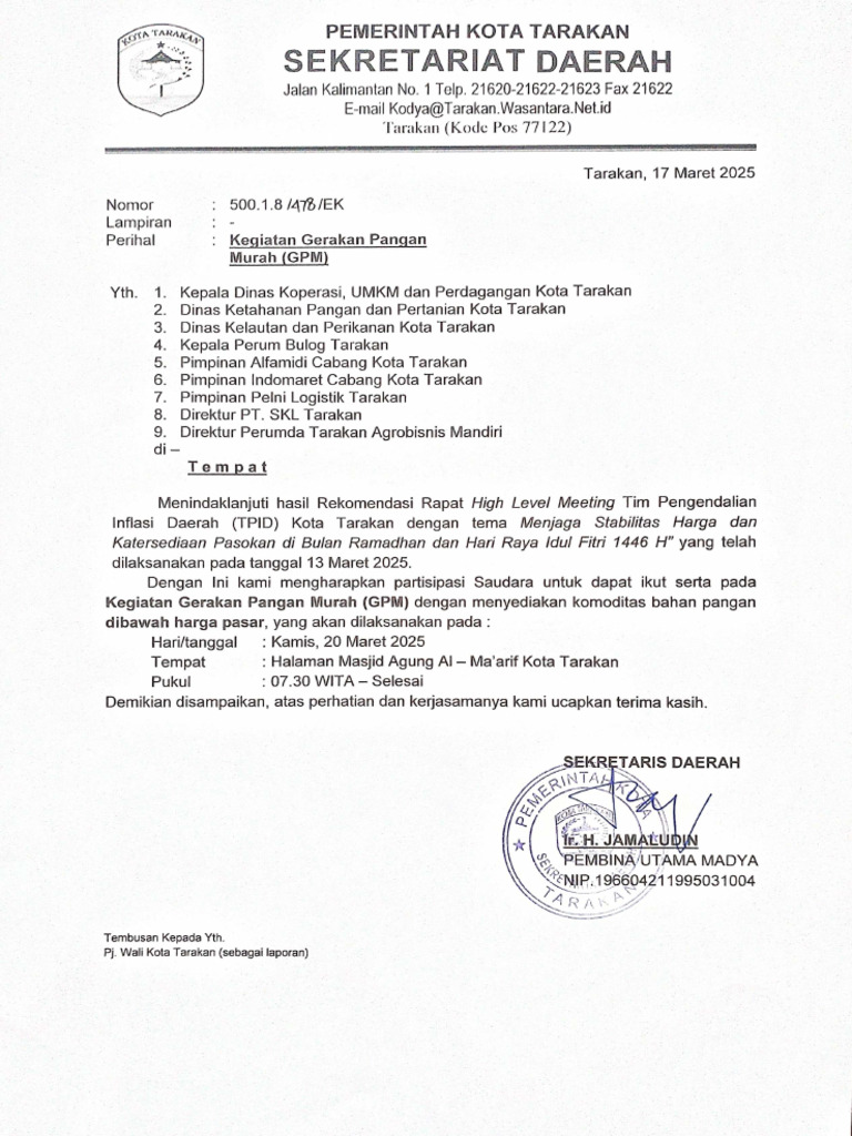 Undangan Kegiatan GPM | PDF