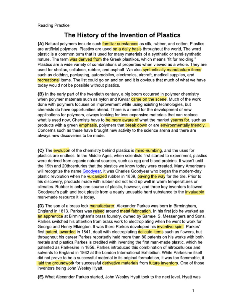 R History of Plastic | PDF