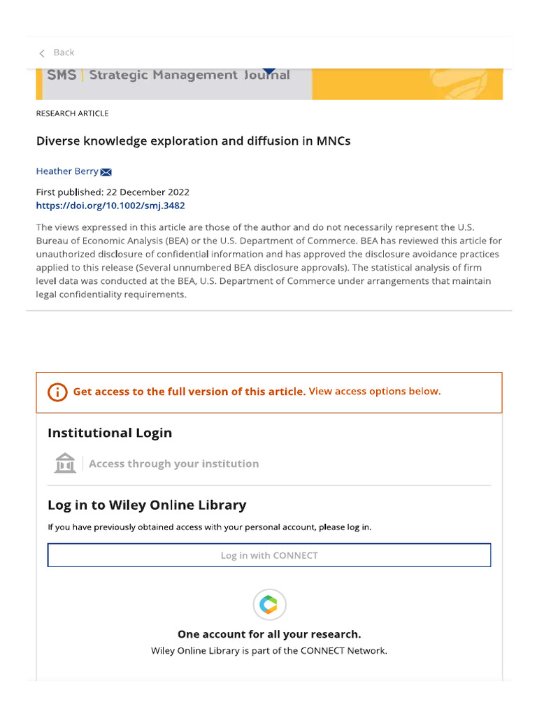Diverse Knowledge Exploration and Diffusion in MNCs 2022 | PDF