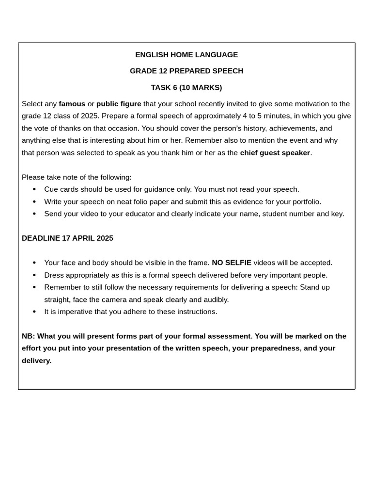 Prepared Speech | PDF