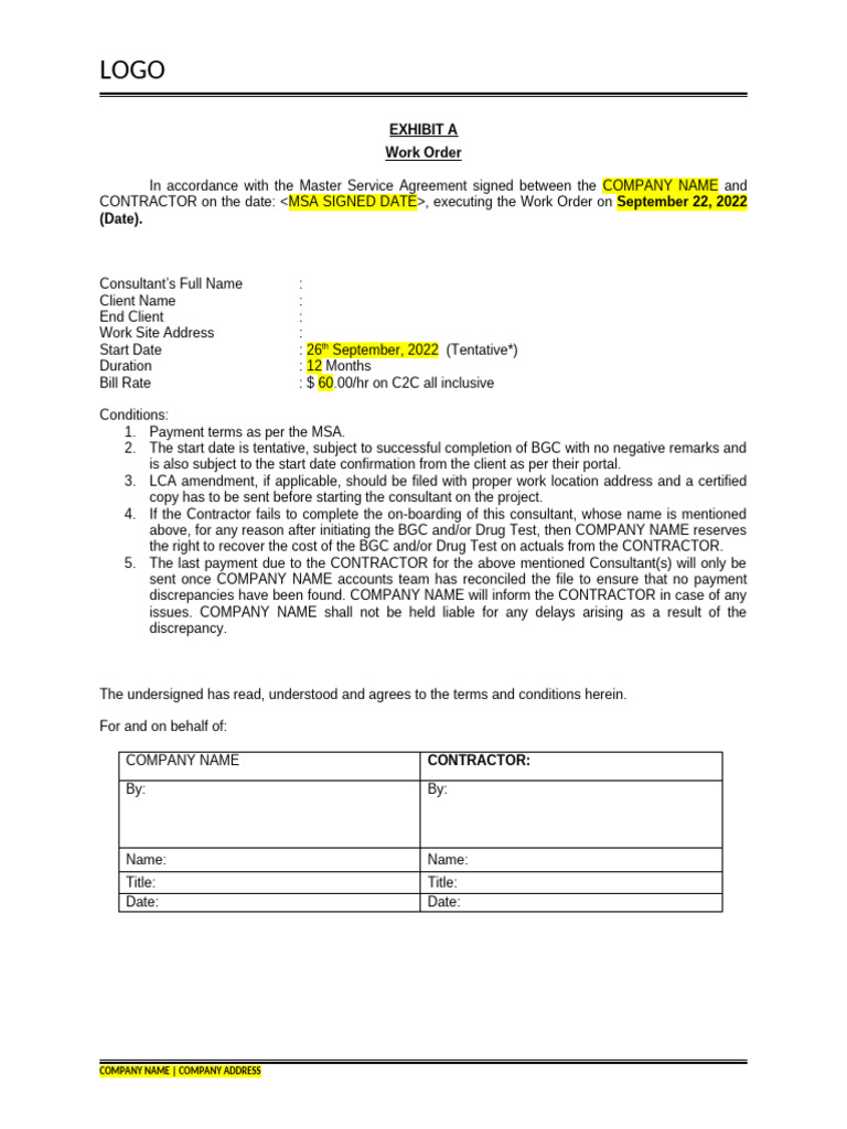 5 WO or PO Template 1 | PDF