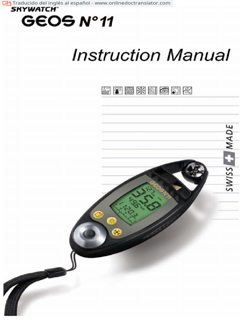 Skywatch Geos Owners Instructions - En.es | PDF | Humedad | Temperatura
