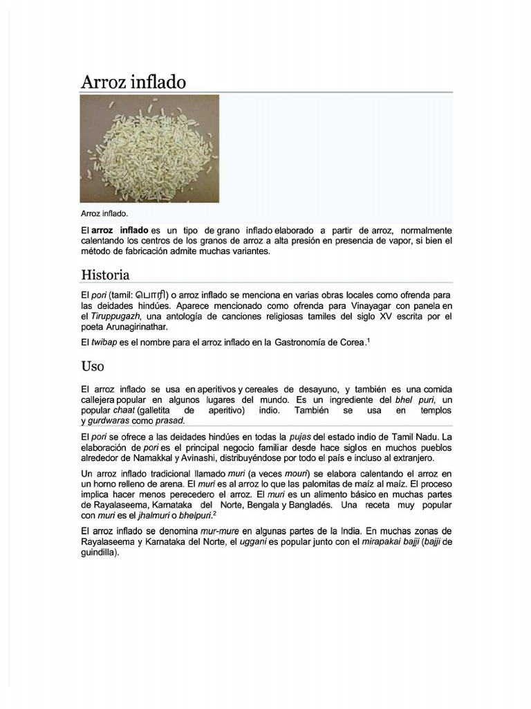 Arroz Inflado - Desconocido | PDF