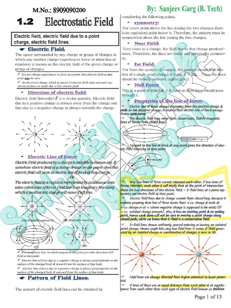 1.2 Electric Field | PDF