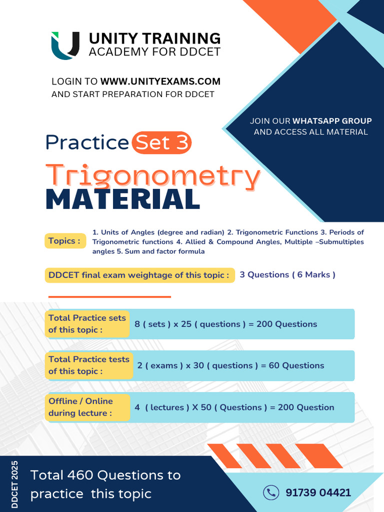 TRIGONOMETRY_MATERIAL_3_UNSOLVED | PDF | Trigonometry | Special Functions