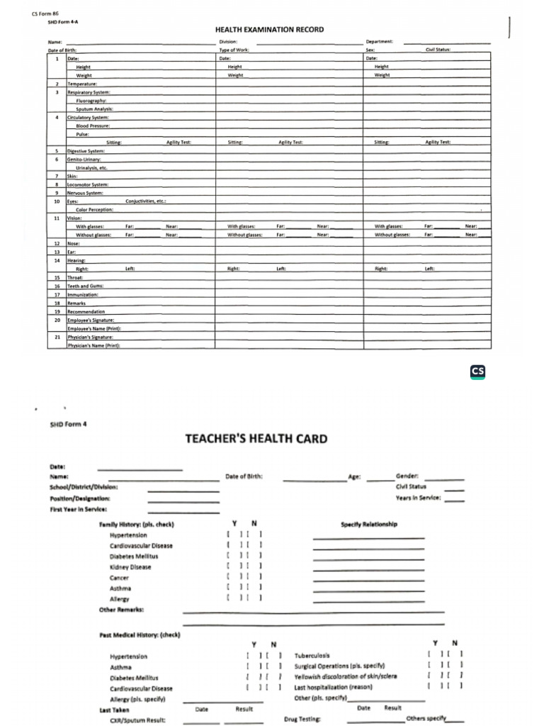 Medical Form 2 | PDF