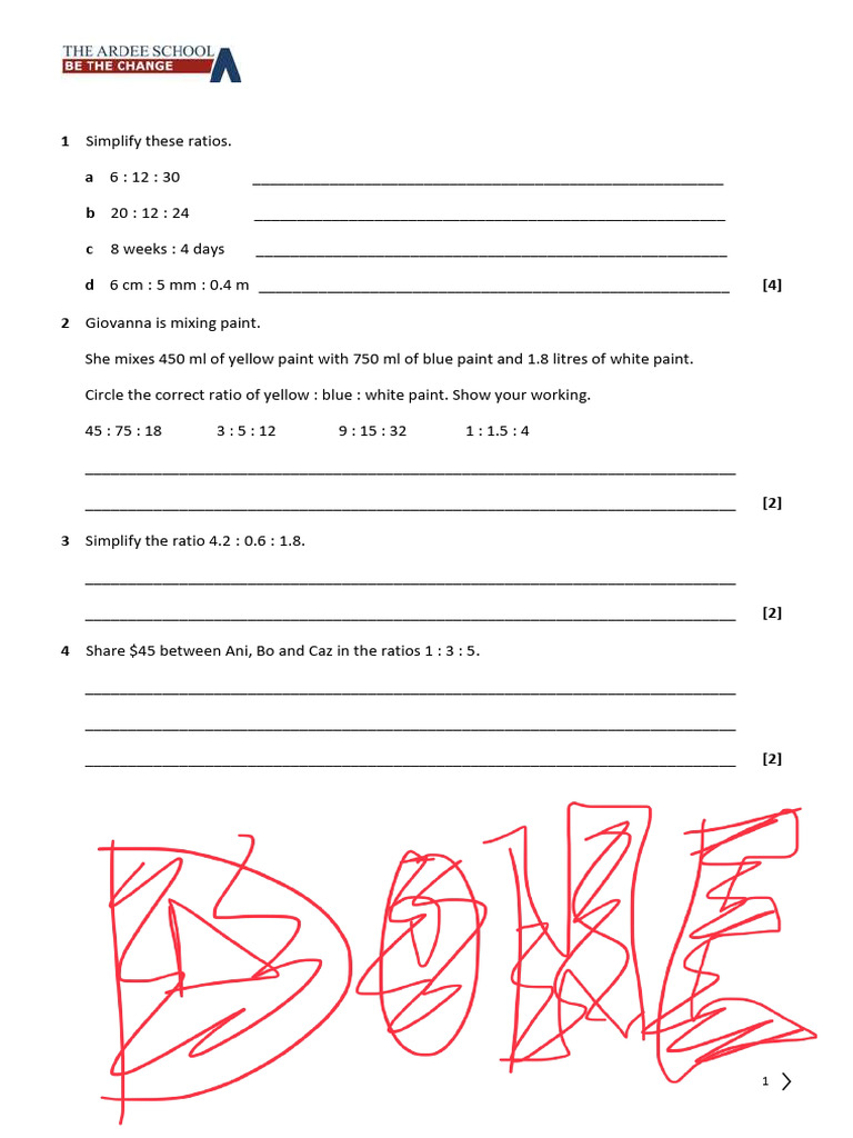 Simplifying Ratios and Proportions | PDF | Ratio | Juice