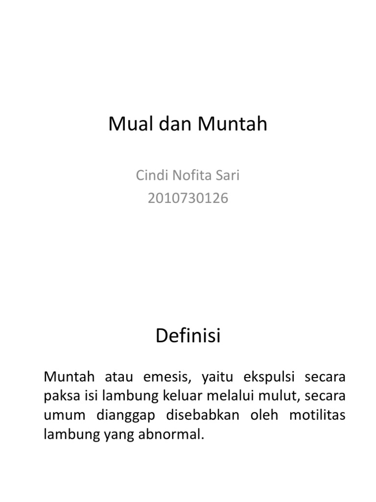Mual Dan Muntah | PDF