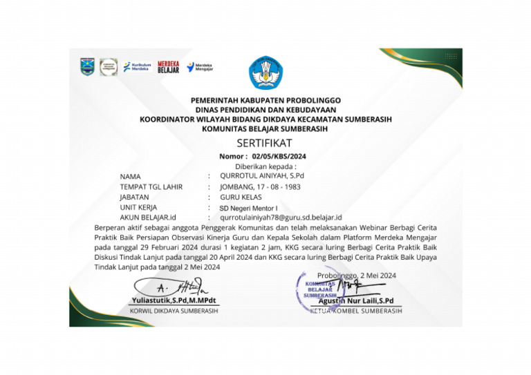 Sertifikat kombel | PDF